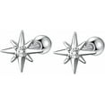 Tiny Star CZ Stud Earrings for Women 925 Sterling Silver Cute Crystal ...