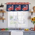 4th of July Valances for Windows, Patriotic Red Truck American Flag ...