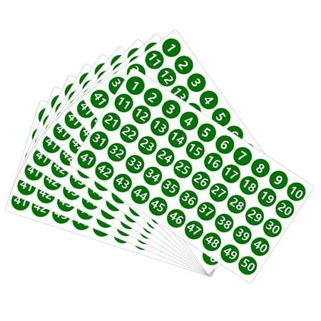 Number Inventory Stickers Round Decals for Sports Events Classroom Gift ...