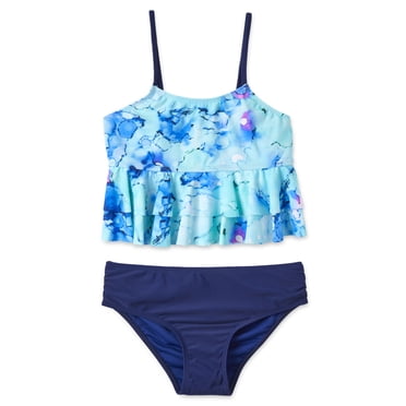 Limited Too Girls Tie Dye Crochet Lace Two Piece Flounce Swimsuit ...