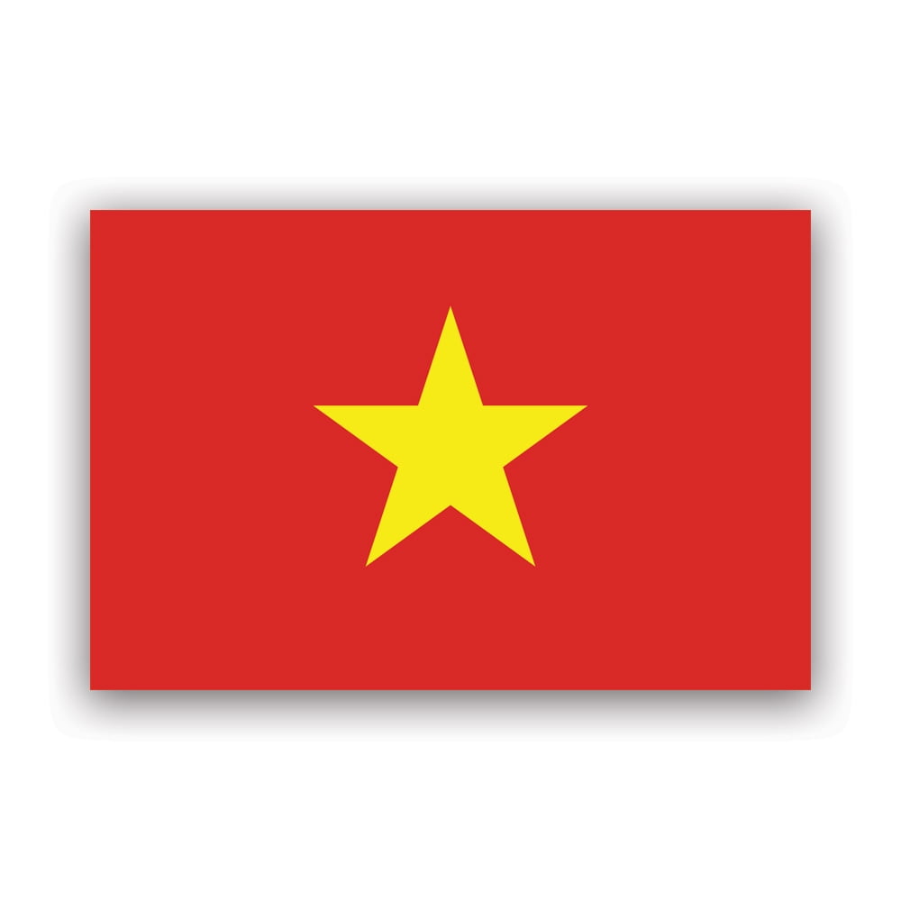 Flag of Vietnam Sticker Decal - Self Adhesive Vinyl - Weatherproof ...