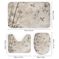 Chilfamy 4PCS Bamboo And Birds At Moon Waterproof Shower Curtain Sets ...