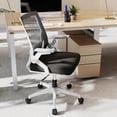 Ergonomic Office Chair with Flip-Up Arms, Breathable Mesh Back Compact ...