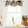 Bowknot Cow Tie Up Valance Curtains Retro Barn Fence Cows Sunflowers ...