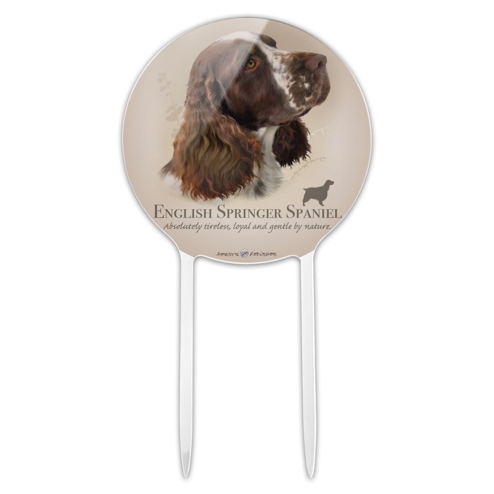 Acrylic English Springer Spaniel Dog Breed Cake Topper Party Decoration ...