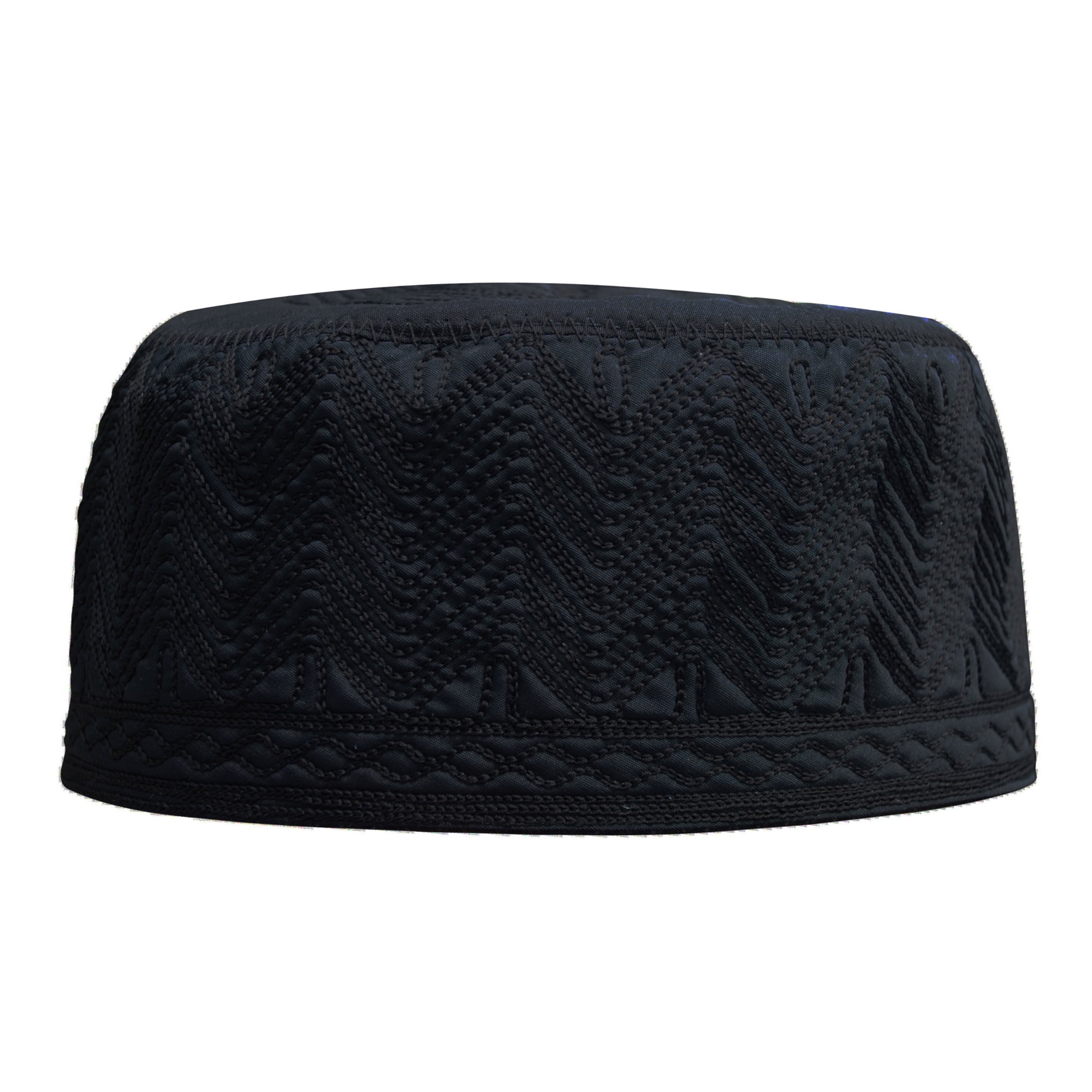 TheKufi® Black Kufi Takke Kofia Hat Embroidered Cotton-mix Kufi Muslim ...
