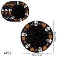 6Pcs Halloween Placemats Round Pumpkin Ghost Print Anti-Slip Fabric ...