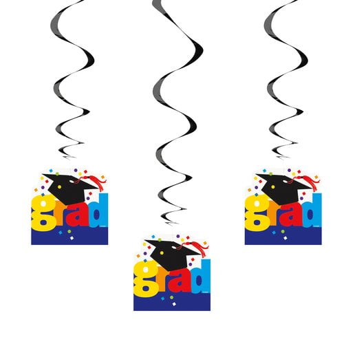 Colorful Graduation Hanging Decorations, 26 in, 3ct - Walmart.com