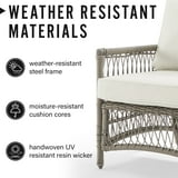 Thatcher Outdoor Wicker Armchair Creme/Driftwood - Walmart.com