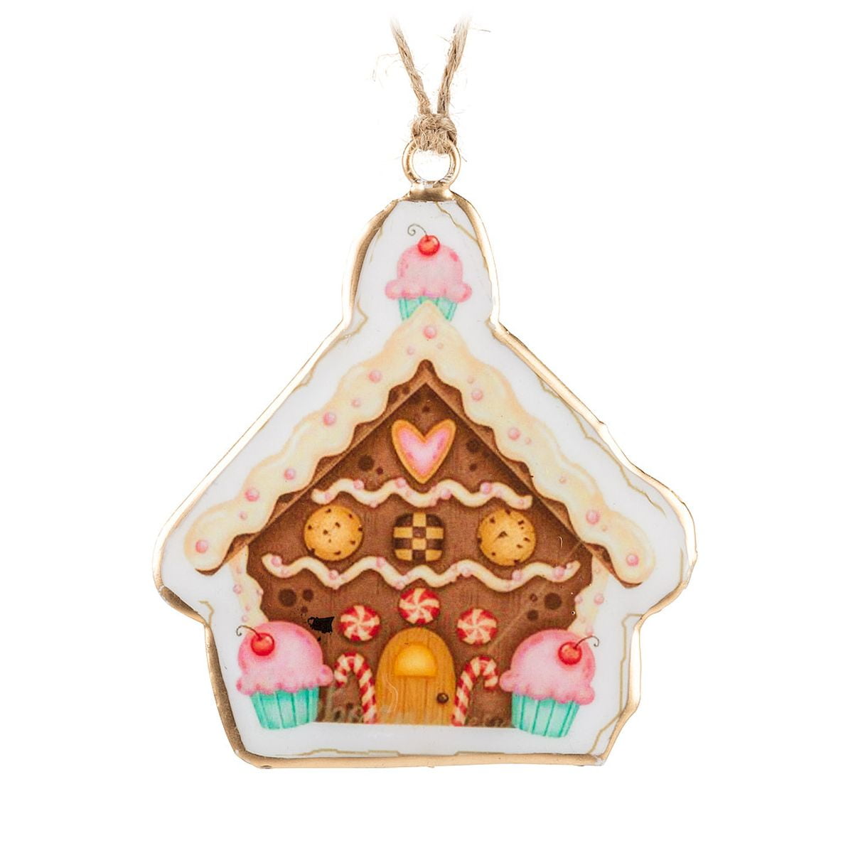 Set of 6 Gingerbread House Ornament - Walmart.com
