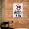 Shared Driveway 10Km Speed Limit Sign 8X12 Inch Rust Free Aluminum Easy ...