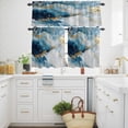 Blue Oil Painting Kitchen Curtains, Kitchen Curtains and Valances Set ...
