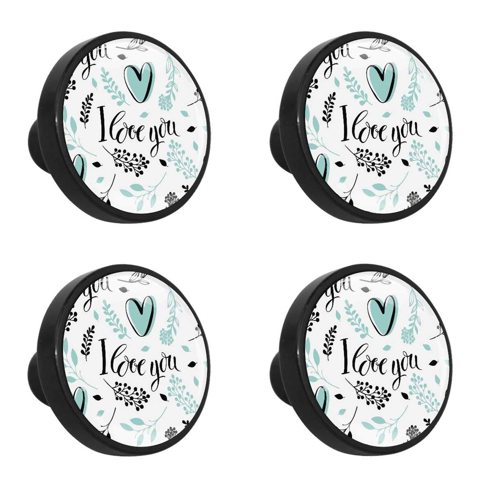 4 Pcs Valentine's Day I Love You Knobs for Kitchen Cabinet Cupboard ...