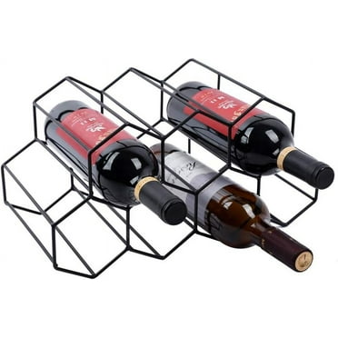 BiJun Kitchen Top, Black Modern Wire Counter Wine Rack, Tabletop Metal ...