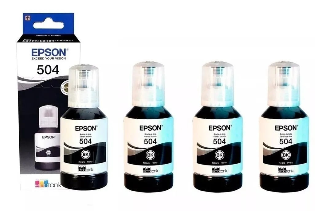 KIT DE 4 TINTAS EPSON T504 NEGRAS Epson T504120-AL | Walmart en línea