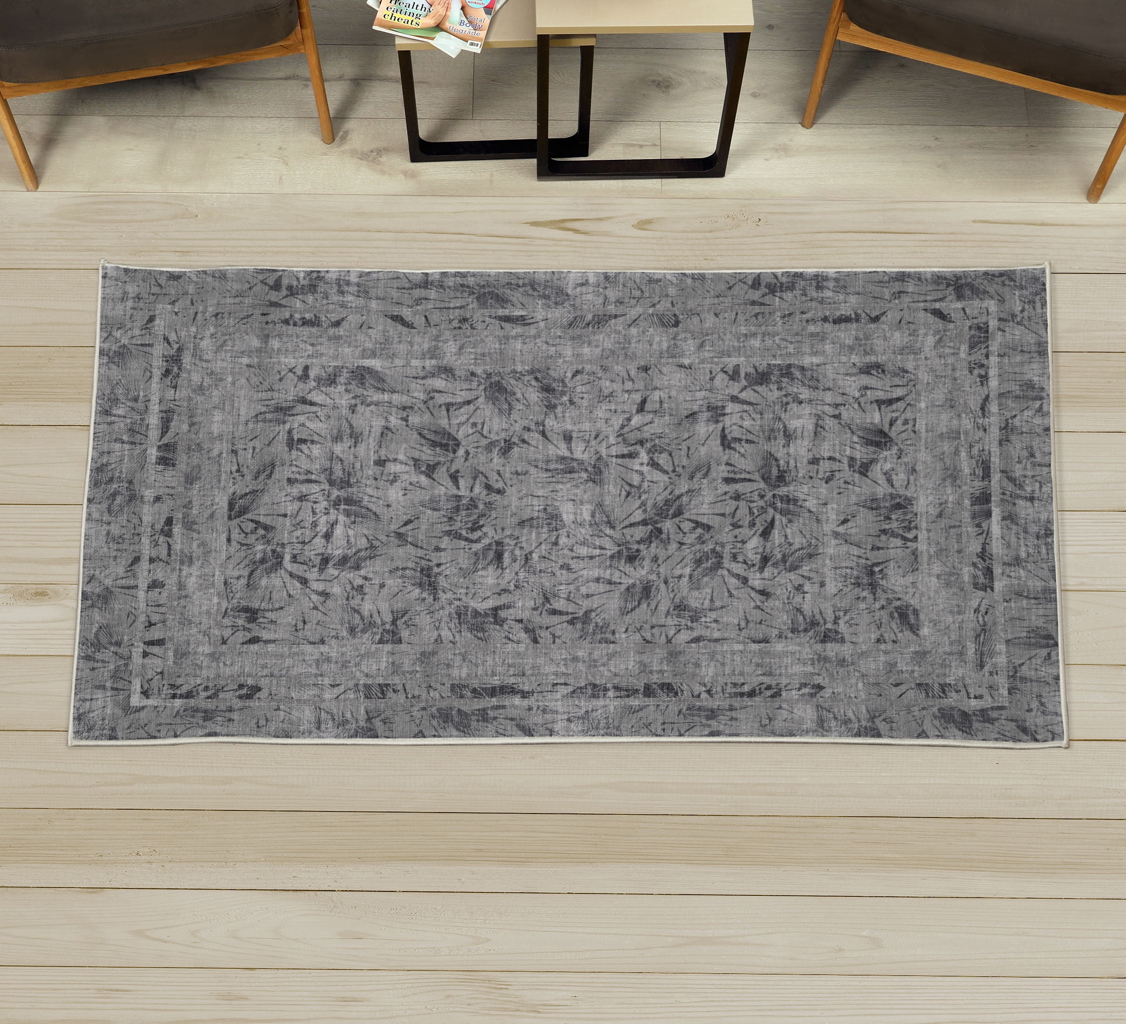 Leaf Decorative Rug, Abstract Neutral Tropical Leaves Exotic Island ...