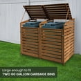 Hanover Outdoor Wood Trash Can Storage Shed, Brown,HANWS0103-BRN ...
