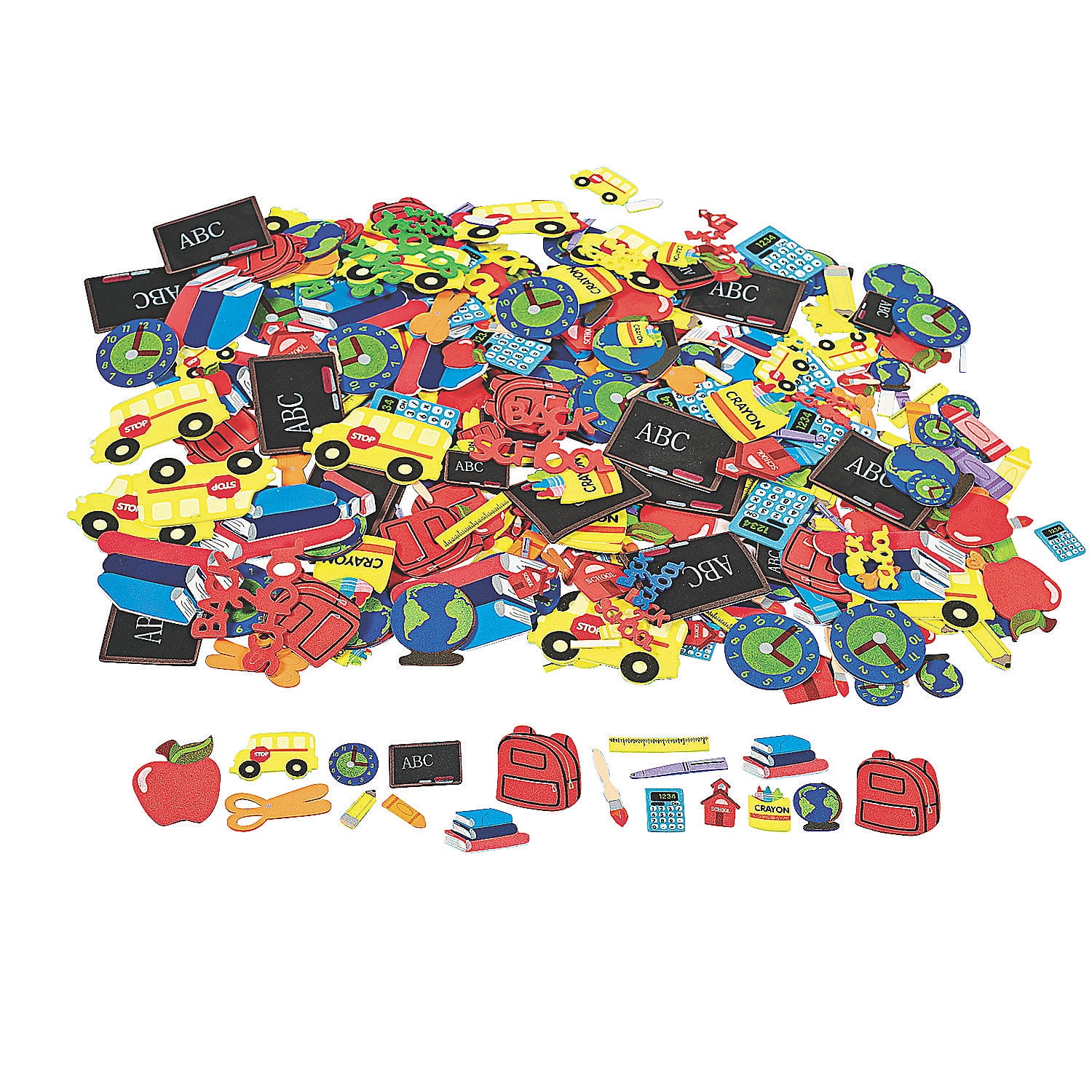 Self-Adhesive School Shapes, Craft Supplies, Regular, Foam Shapes, 500 ...