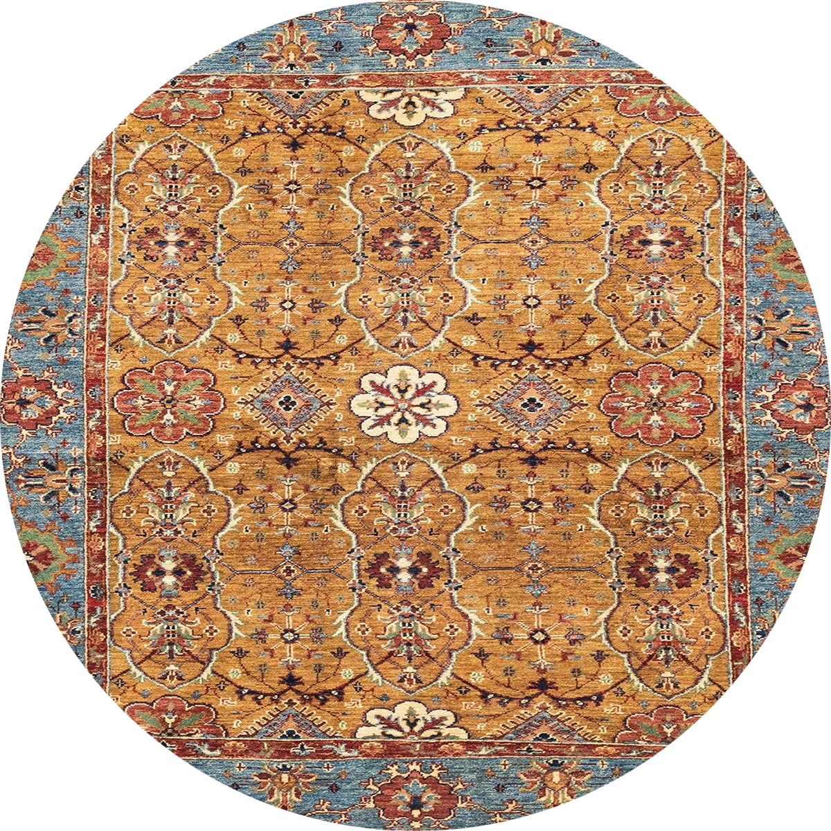 Ahgly Company Indoor Round Abstract Red Abstract Area Rugs, 3' Round ...