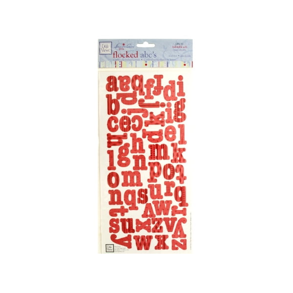 Adorable Red Flocked ABCs Cardstock Sticker Letters - Walmart.com
