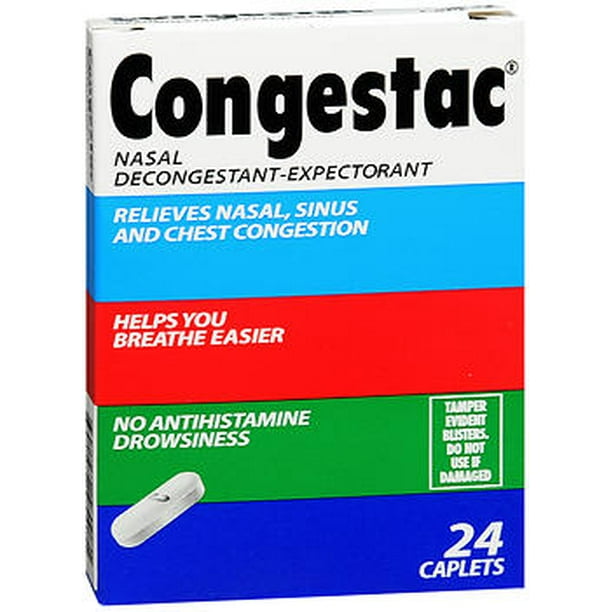Congestac Nasal Decongestant-Expectorant Caplets - 24 ct - Walmart.com ...