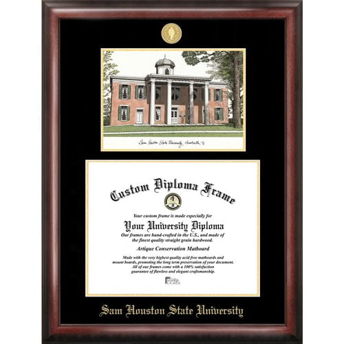 Sam Houston State 11" x 14" Gold Embossed Diploma Frame with Campus ...