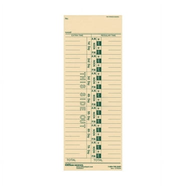 Lathem Time Cards, F/7000E, Numbered 1-100, 2-Sided, 3 3/8" x 9", White ...