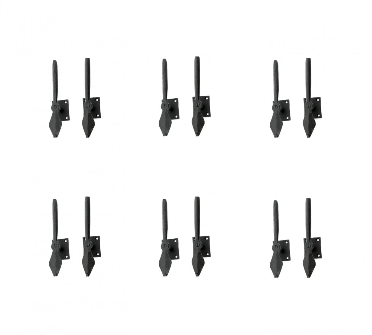 Renovators Supply Shutter Dogs 7" Black Spoon Shaped Wrought Iron ...