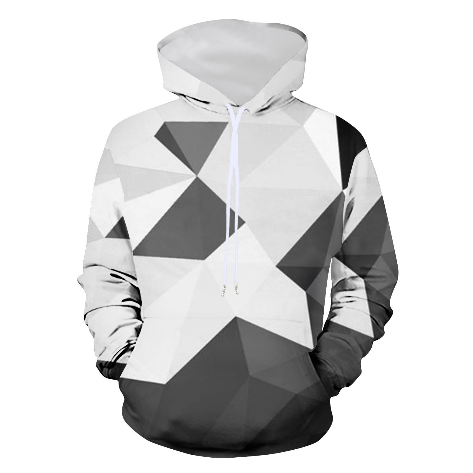 Rkstn Hoodies For Men Fall Fashion Soft Sweatshirt Hoodie Non Positioning Geometric Print Pullover Casual Long Sleeved Top Sweatshirts Mens Sweatshirt