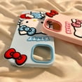 3D Cute Kitty Cat Cartoon Silicone Girly Phone Case Shockproof Protective Cover for iPhone 6 7 8 ...