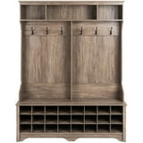 Pemberly Row 60" Hall Tree with 24 Cubbies in Drifted Gray - Walmart.com