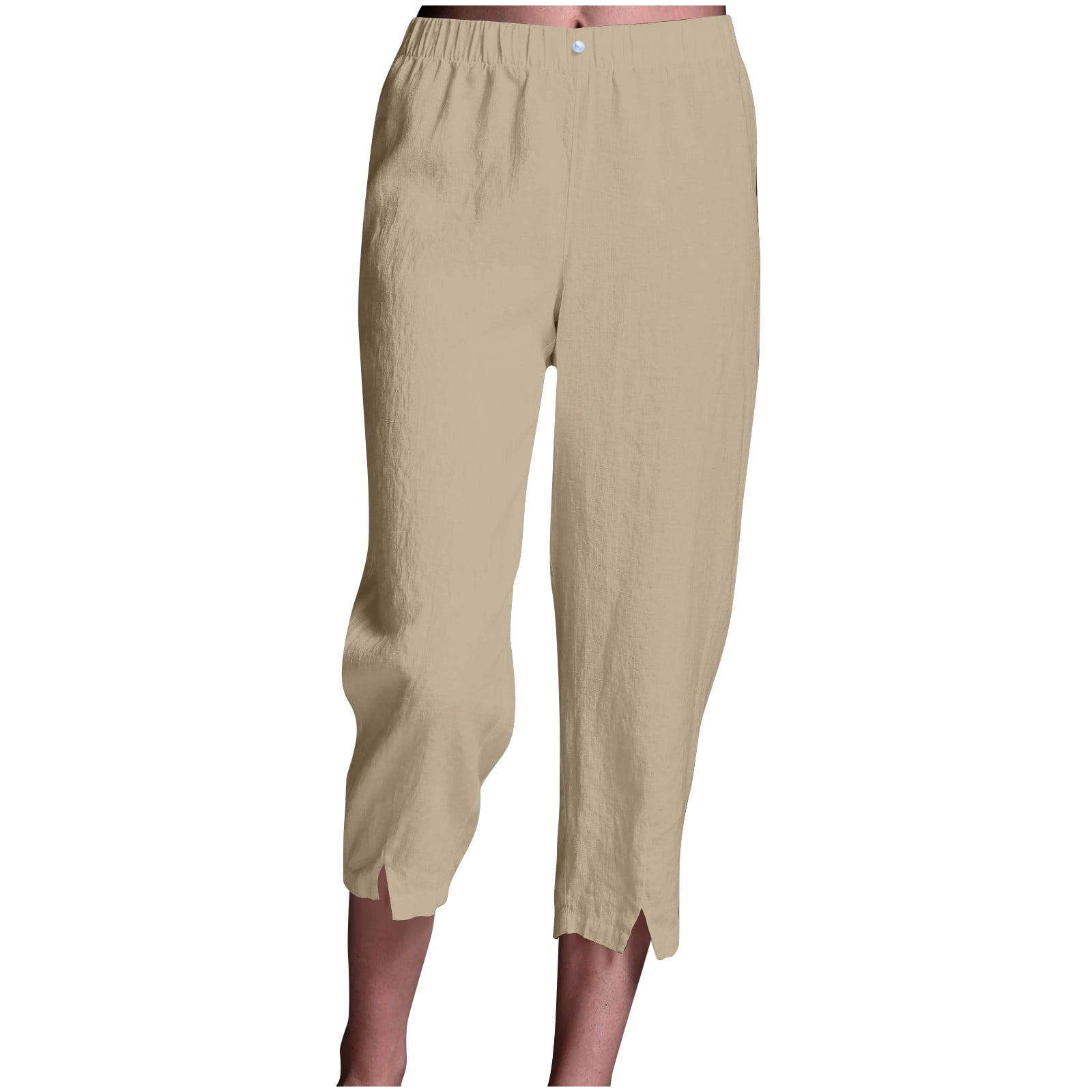 Click here for Biudgviw Womens Cotton Linen Capri Pants Lightweig... prices