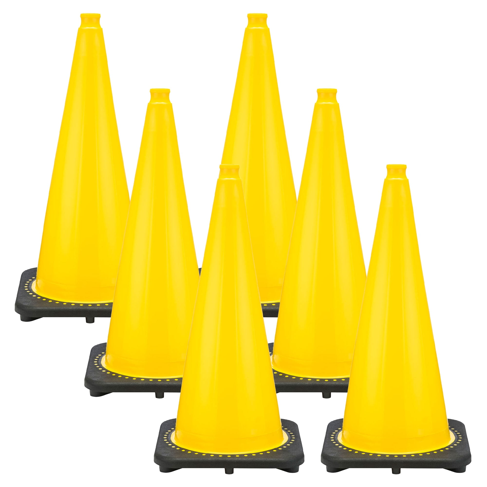 28 Inch Yellow Traffic Cones (6 Pk) - Walmart.com
