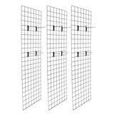 Bonnlo 6' x 2' Wire Grid Panel Tower with T-Base Floorstanding, Wire ...