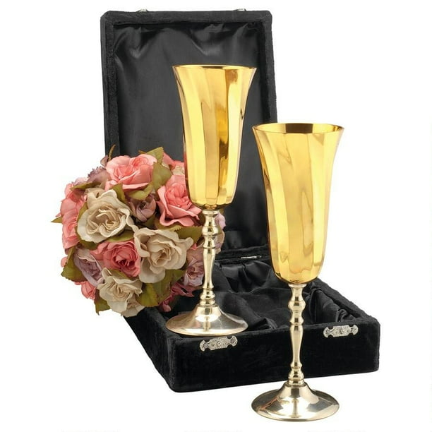 Design Toscano The Royal Chalice of Queen Genevieve Brass Goblets: Set ...