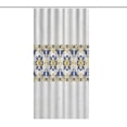 Blue Gold Border Tile Wall Pattern Print Shower Curtain,Cloth Fabric ...