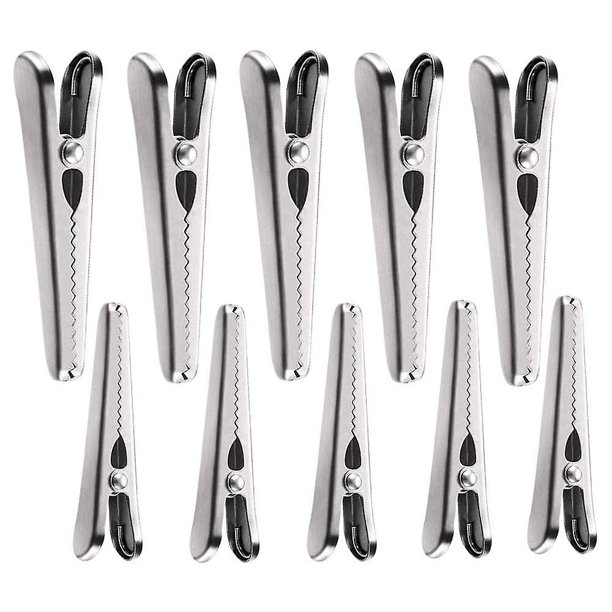 10 Pieces Bag Clips, Food Bag Clips, Stainless Steel Bag Clips For Food ...