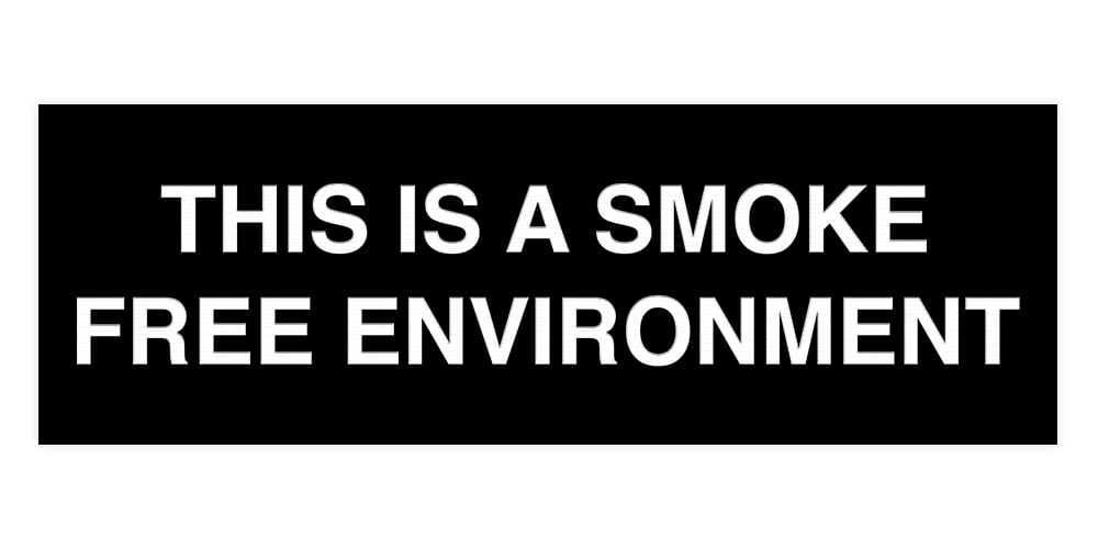 Basic This is a Smoke Free Environment Sign (Black) - Small - Walmart.com