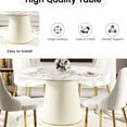 Large Round Dining Table | Holds 6 People Comfortably | Sintered Stone Surface and Sturdy PU ...