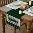 ZAROYEAX New St. Linen Table Flag Green Four Leaf Check Tea Flag Party ...
