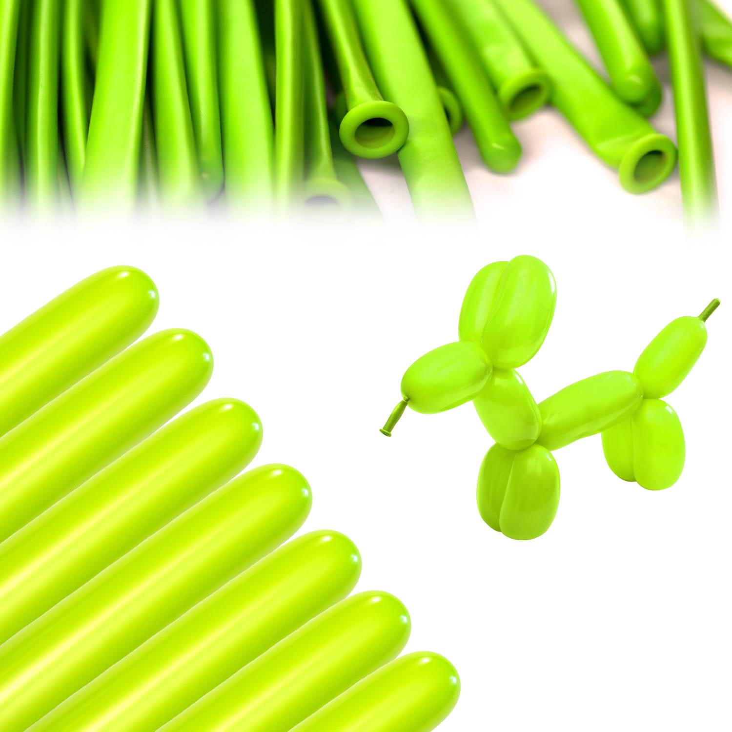 Clownatex 260 Long Twisting Lime Green Balloons (100 pcs) for Balloon ...
