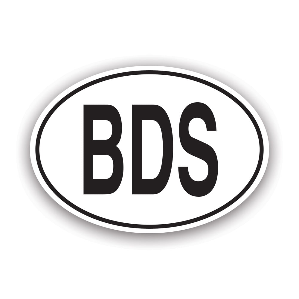 BDS Barbados Country Code Oval Sticker Decal - Self Adhesive Vinyl ...