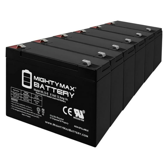 6V 12AH F2 SLA Battery for Emergency Light Toy Car Backup - 3 Pack ...