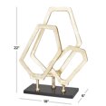 18" x 22" Gold Aluminum Geometric Sculpture with Marble Base, by ...