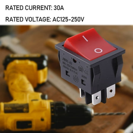 TB&W GS11021-01 Snap in Push Button Switch 4 Pin 30A ON/OFF Toggle ...