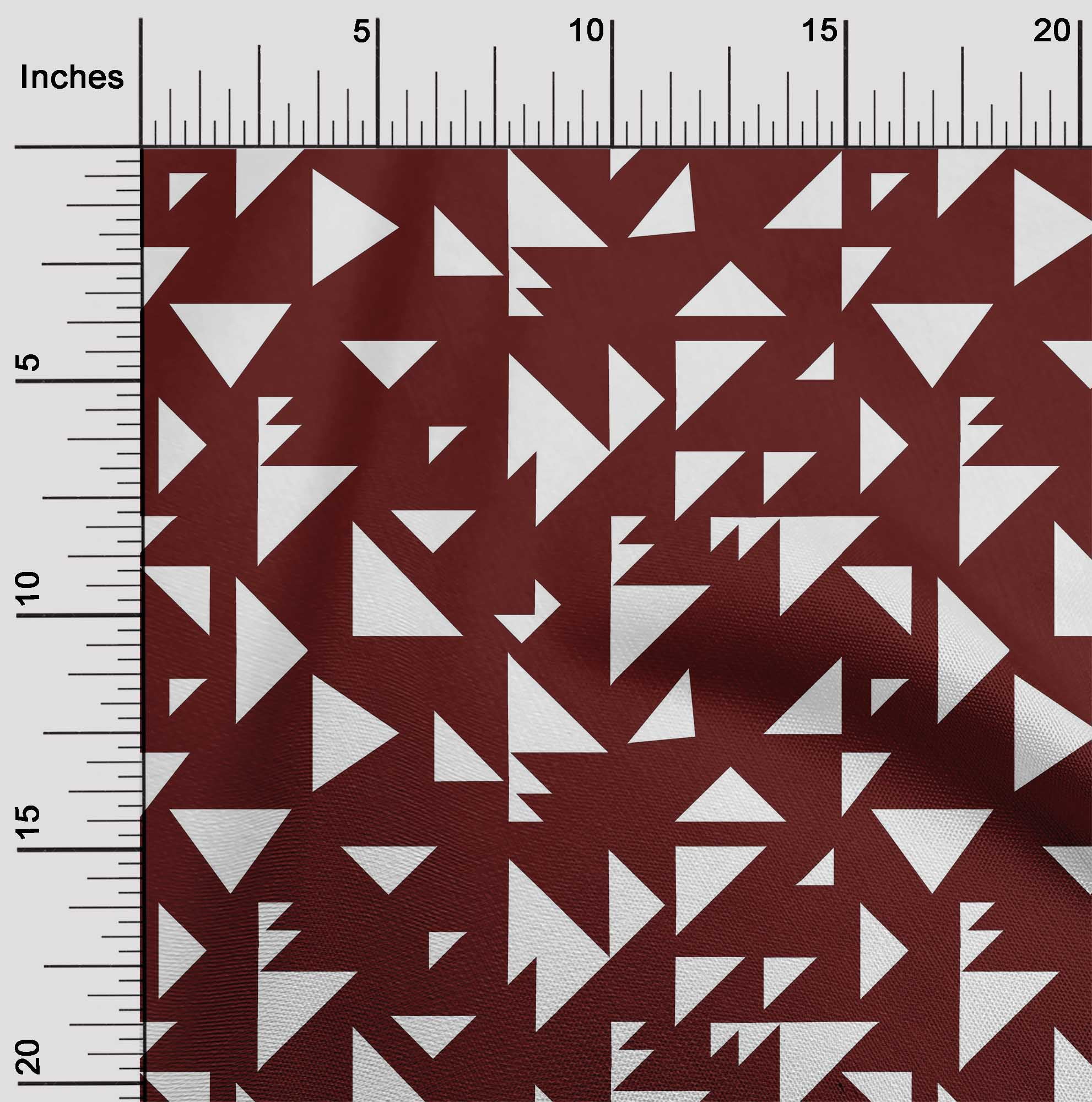 oneOone Organic Cotton Voile Fabric Triangle Geometric Print Fabric By ...