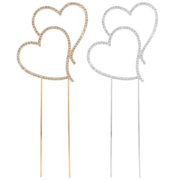 Gold Double Heart Cake Topper - Walmart.com