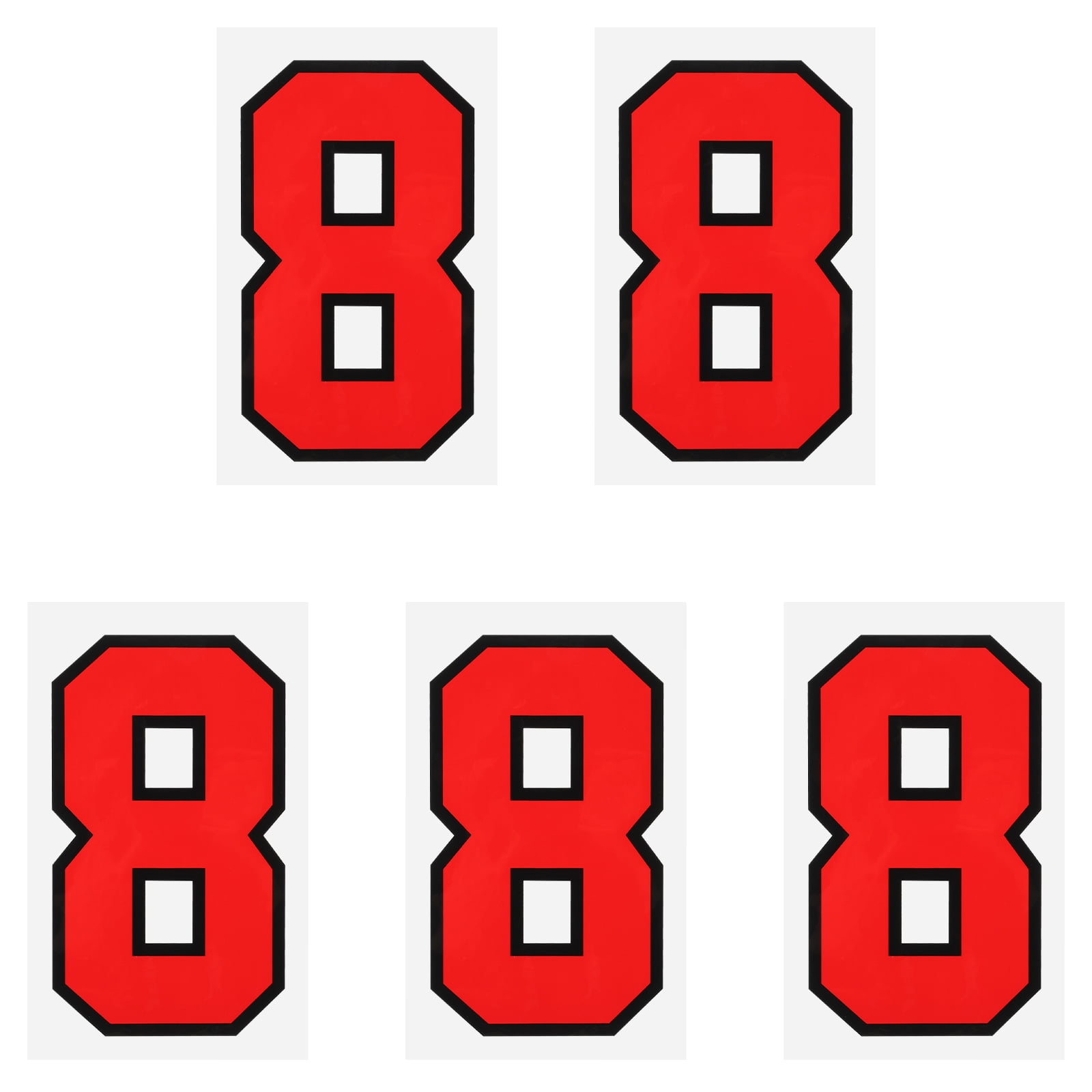 Iron on Number 8 Heat Transfer 8" Dark Red Single Number 5 Pack ...