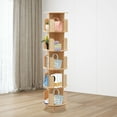 Miumaeov Upgraded 5 Tier Tall Rotating Bookshelf with Legs Large ...
