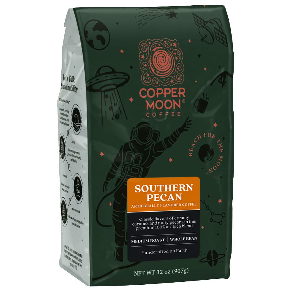 Copper Moon Coffee Southern Pecan Flavored, 100% Arabica Medium Roast ...